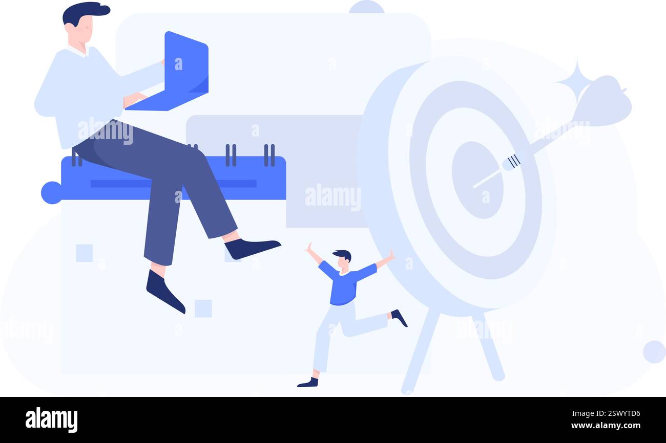 Marketing planning business characters flat vector concept operation ...