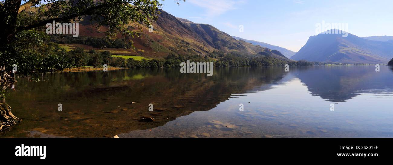 Reflections of the Buttermere Fells in Buttermere, Lake District ...