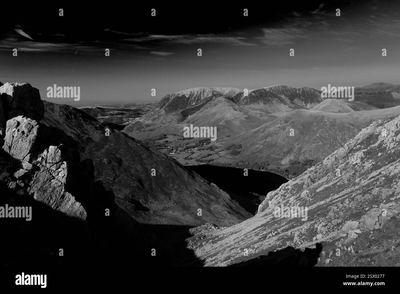 View to Buttermere from High Crag fell, Lake District National Park ...