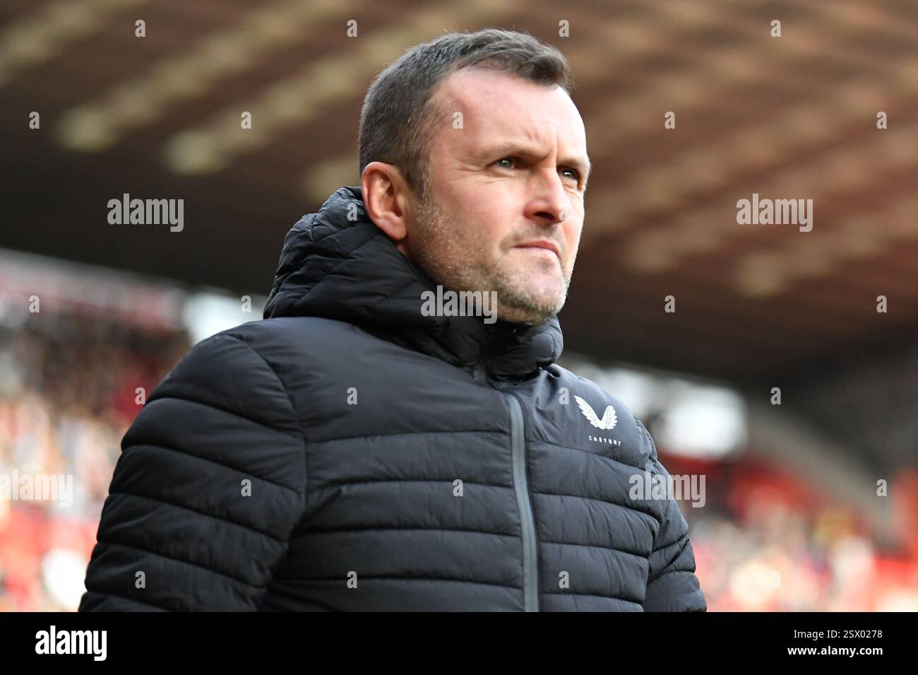 London, England. 22nd Feb 2025. Nathan Jones before the Sky Bet EFL ...
