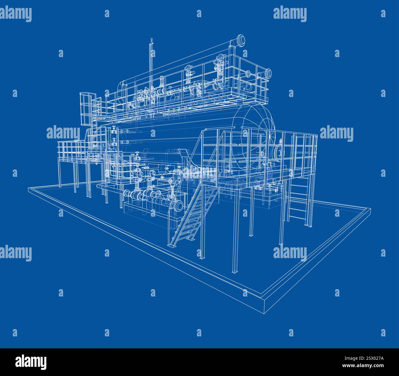 Industrial tank with valves. Vector rendered of 3d Stock Vector Image ...