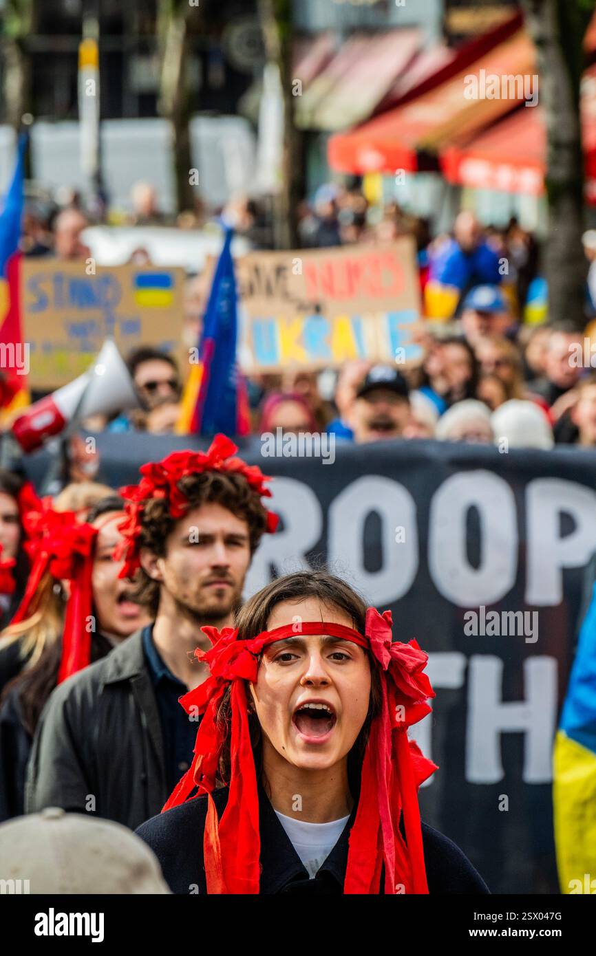 London, UK. 22nd Feb, 2025. Russian Troops Out, Solidarity with Ukraine ...