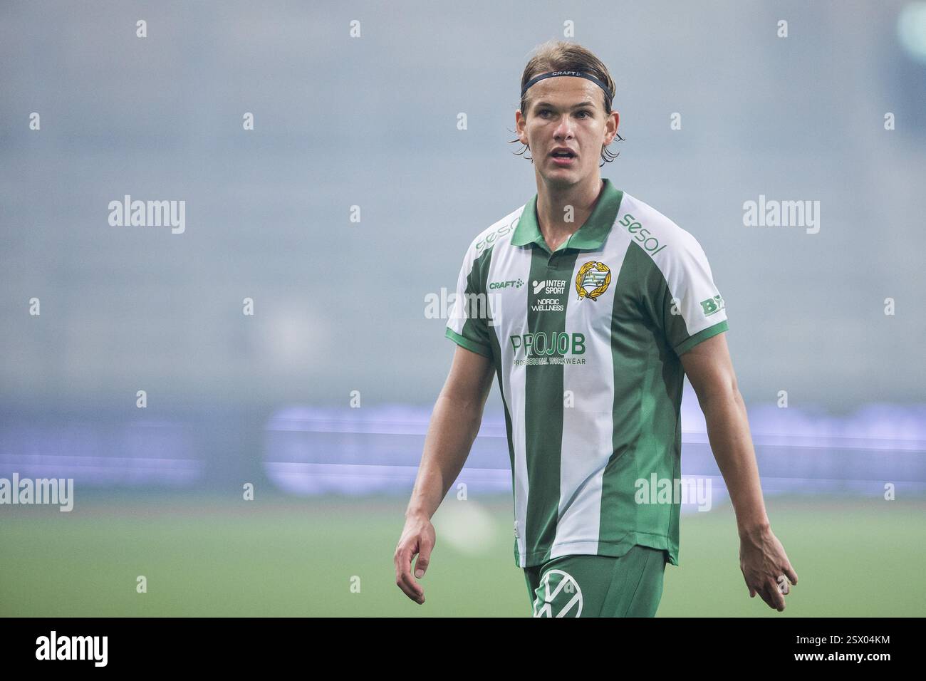 Stockholm, Sverige. 22nd Feb, 2025. 250222 Hammarbys Markus Karlsson ...