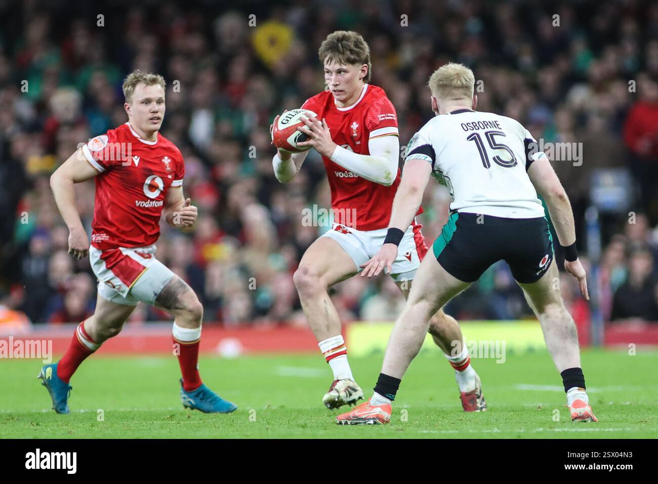 Ellis Mee of Wales during the 2025 Guinness 6 Nations match Wales vs Ireland at Principality ...