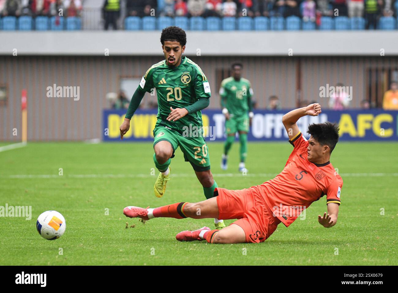 Shenzhen, China. 22 February, 2025. Abdulmalik Al-Harbi #20 of Saudi Arabia during the 2025 AFC ...