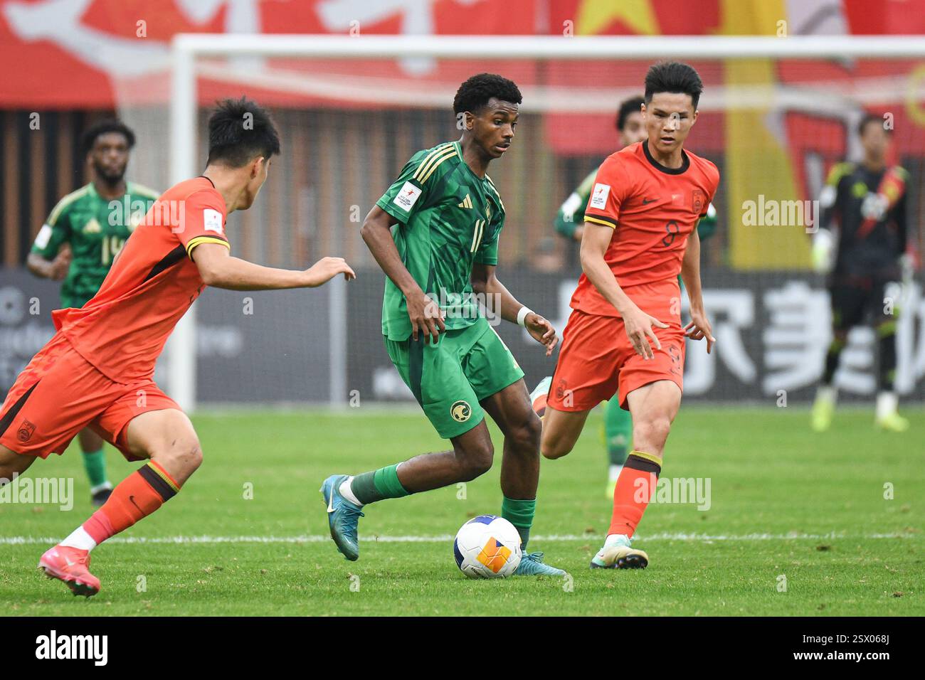Shenzhen, China. 22 February, 2025. Saad Haqawi #11 of Saudi Arabia during the 2025 AFC U20 ...
