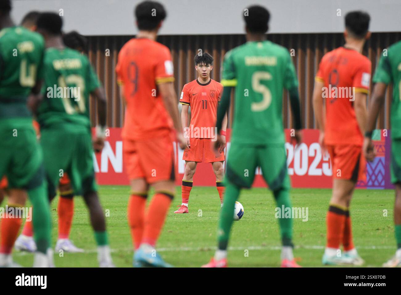Shenzhen, China. 22 February, 2025. Yudong Wang #11 of China during the 2025 AFC U20 Asian Cup ...