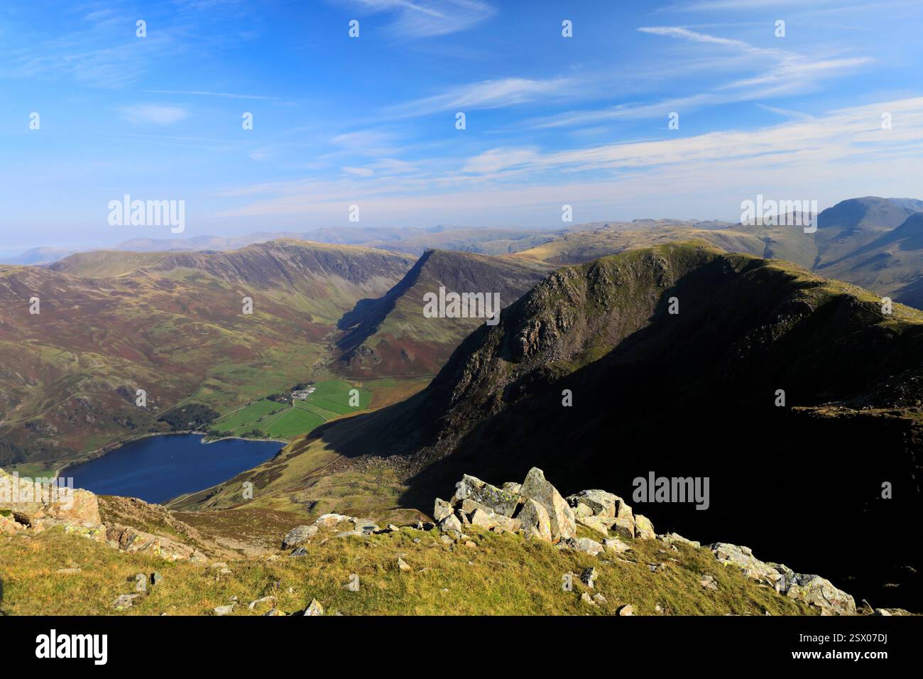View to High Crag fell from High Stile, Buttermere, Lake District ...
