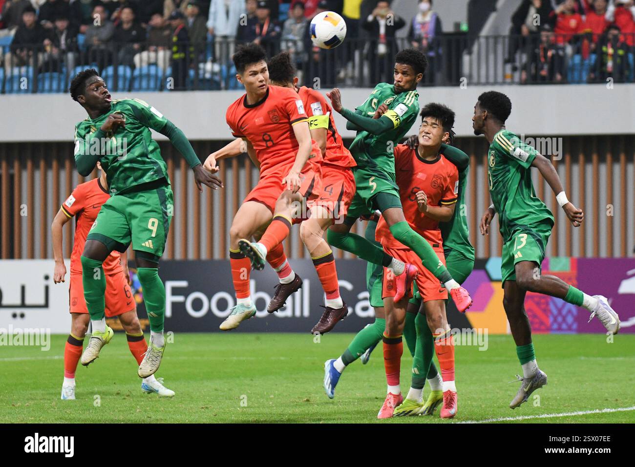 Shenzhen, China. 22 February, 2025. Mohammed Barnawi #5 of Saudi Arabia during the 2025 AFC U20 ...