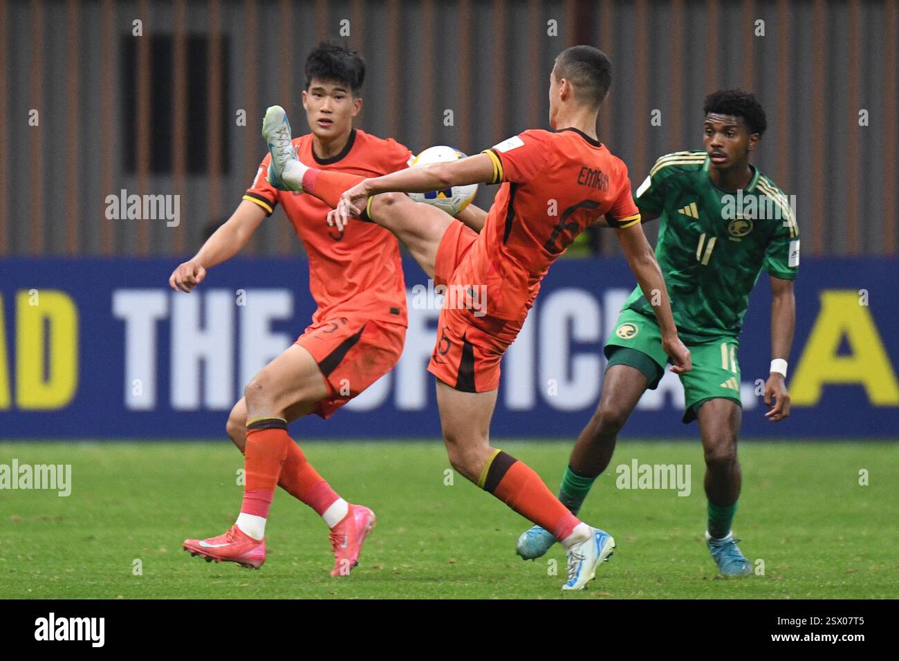 Shenzhen, China. 22 February, 2025. Imran Memet #6 of China during the ...