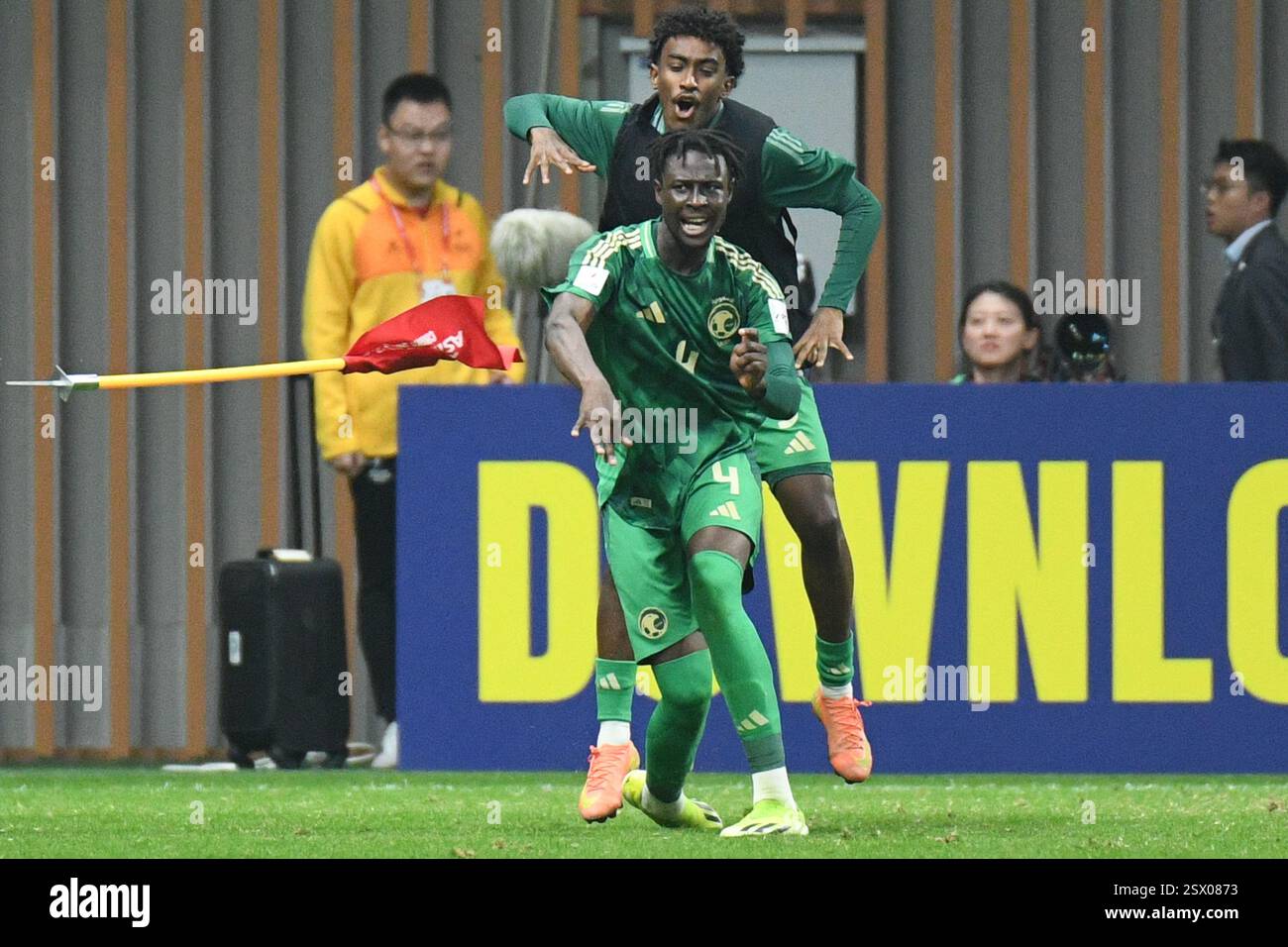 Shenzhen, China. 22 February, 2025. Saud Haroun #4 of Saudi Arabia ...