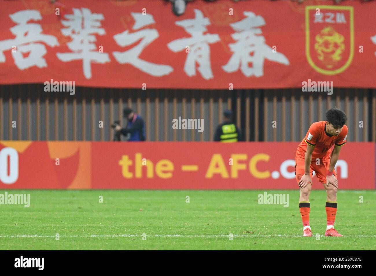 Shenzhen, China. 22 February, 2025. Yudong Wang #11 of China during the ...