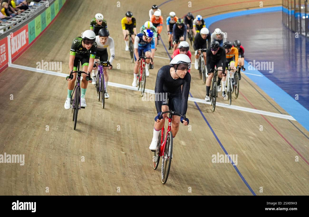 General view as riders compete in the Men's Points Race on day two of ...
