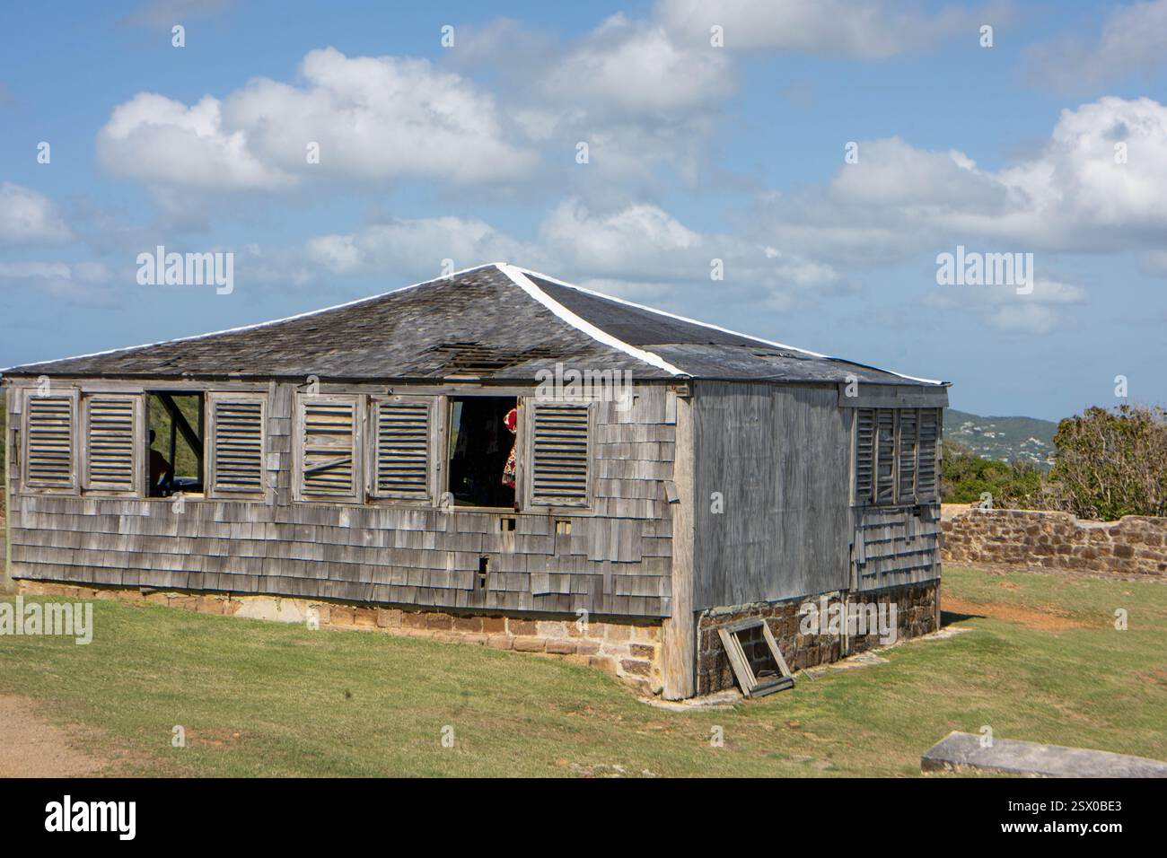 Part of The Blockhouse in Antigua, a historic military structure ...