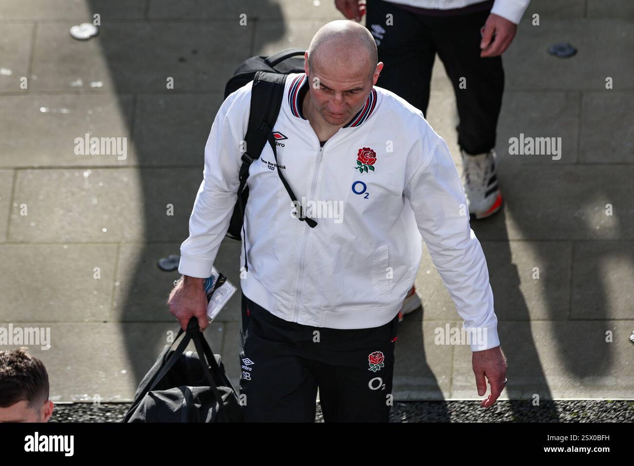 Twickenham, UK. 22nd Feb, 2025. Steve Borthwick Head Coach of England arrives during the 2025 ...