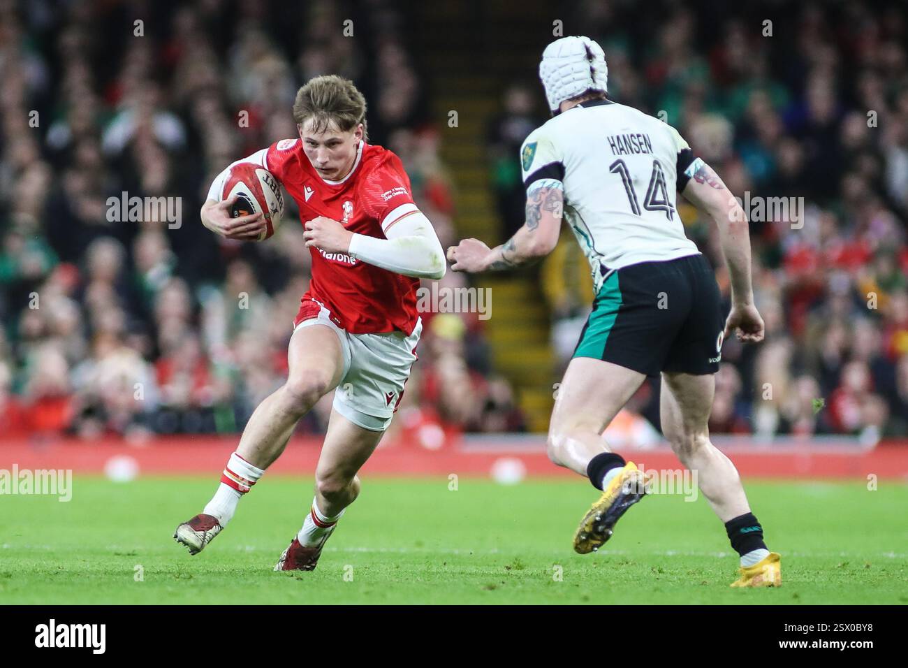 Ellis Mee of Wales during the 2025 Guinness 6 Nations match Wales vs Ireland at Principality ...