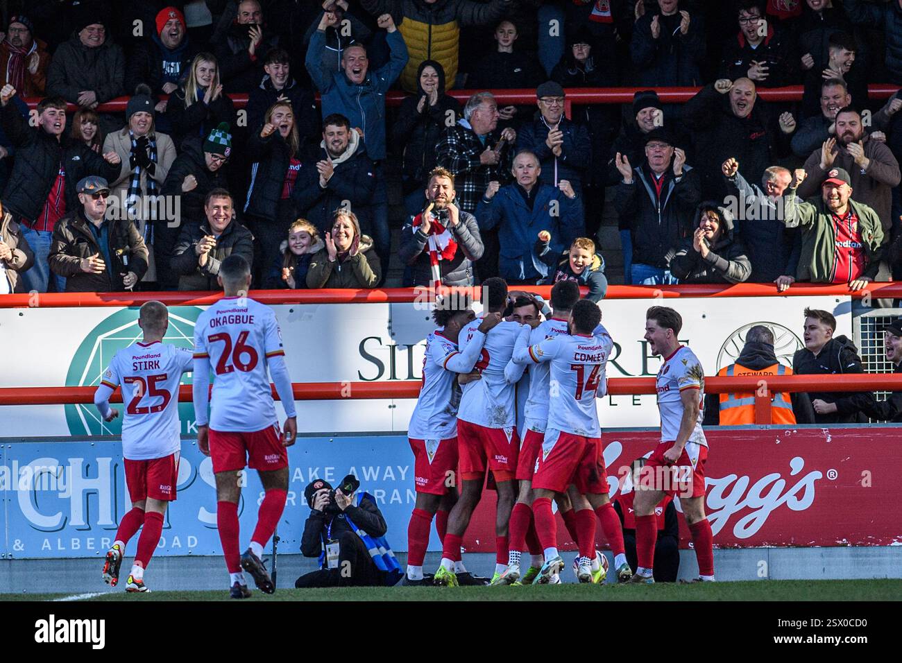 Taylor Allen of Walsall FC scores his side's first goal of the game and ...