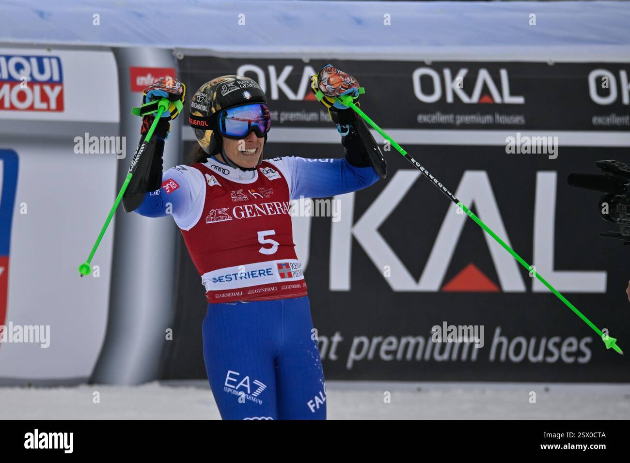 Sestriere, Italy. 22nd Feb, 2025. Federica Brignone (ITA) the winner ...