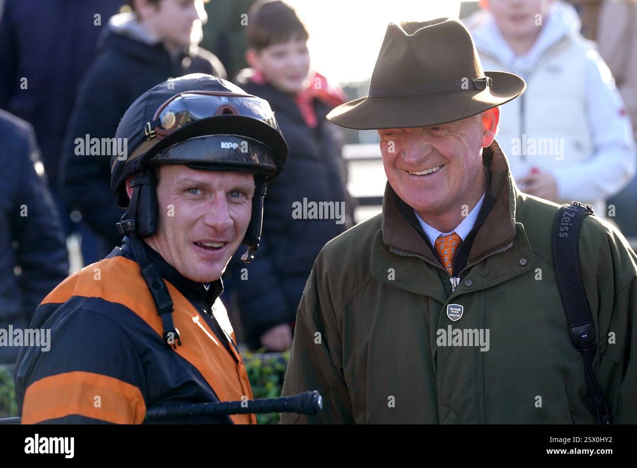 Jockey Paul Townend and trainer Willie Mullins after winning the Follow ...