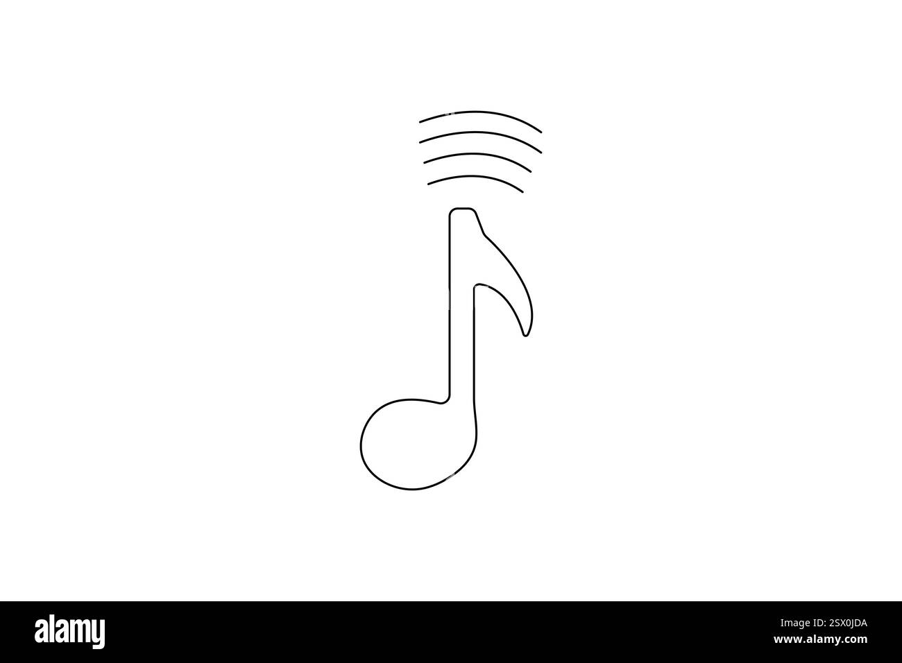 Music icon one line drawing of minimalist vector icon with black and ...