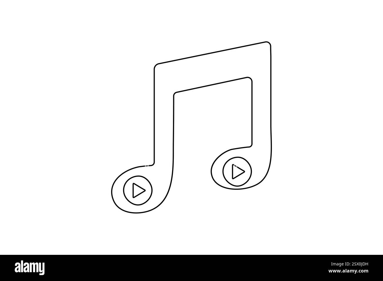 Music icon one line drawing of minimalist vector icon with black and ...