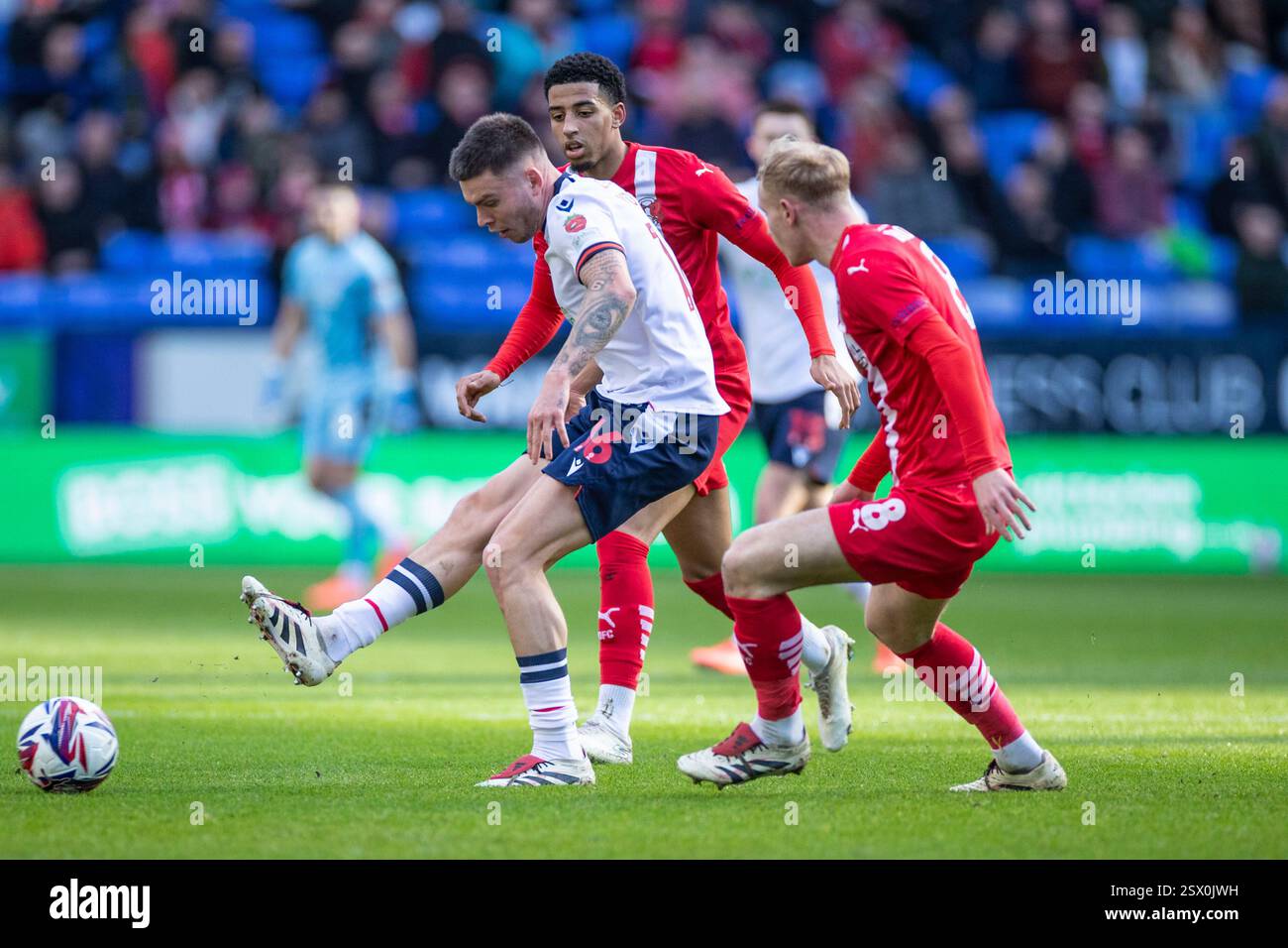 Aaron Morley #16 of Bolton Wanderers F.C.in possession of the ball during the Sky Bet League 1 ...