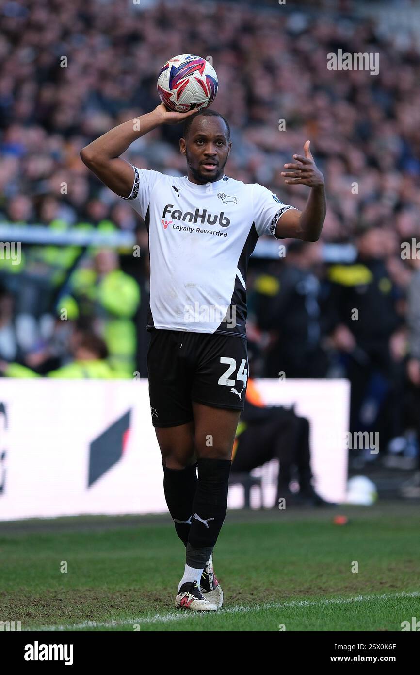 22nd February 2025; Pride Park, Derby, Derbyshire, England; EFL ...