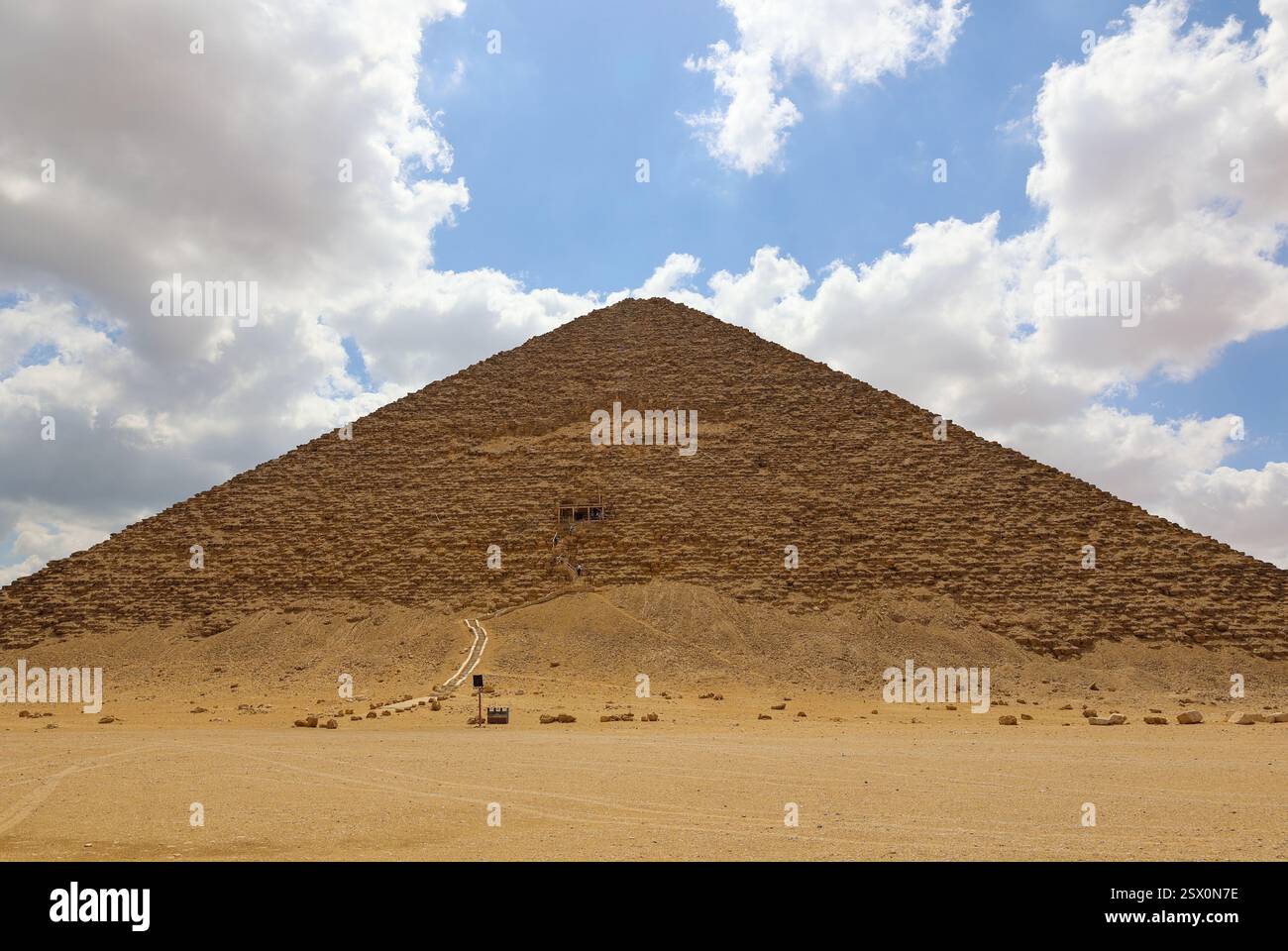 front view of red pyramid of snefru in Dahshur called the north pyramid ...