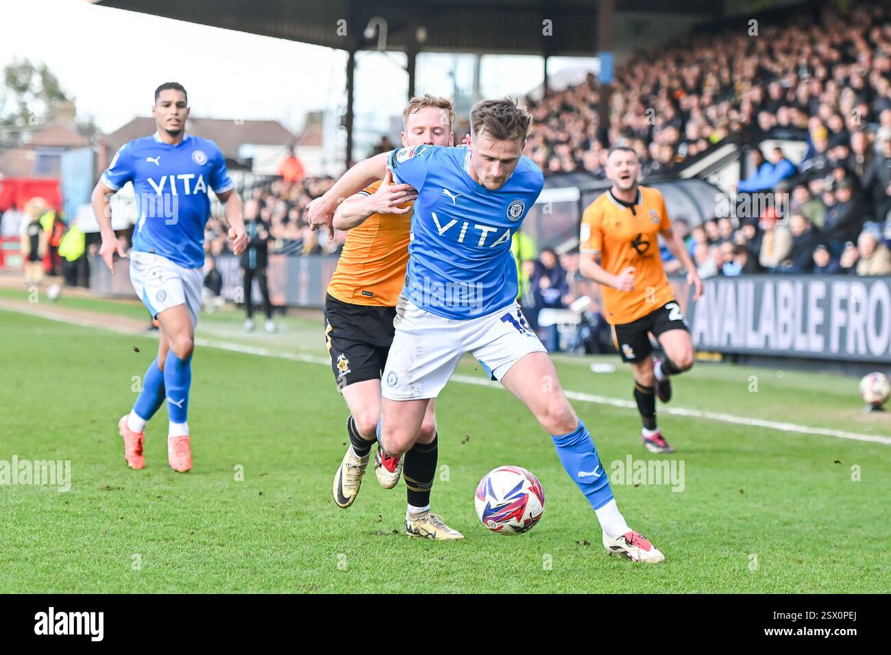 Callum Connolly (16 Stockport) challenged by James Brophy ( 7 Cambridge ...