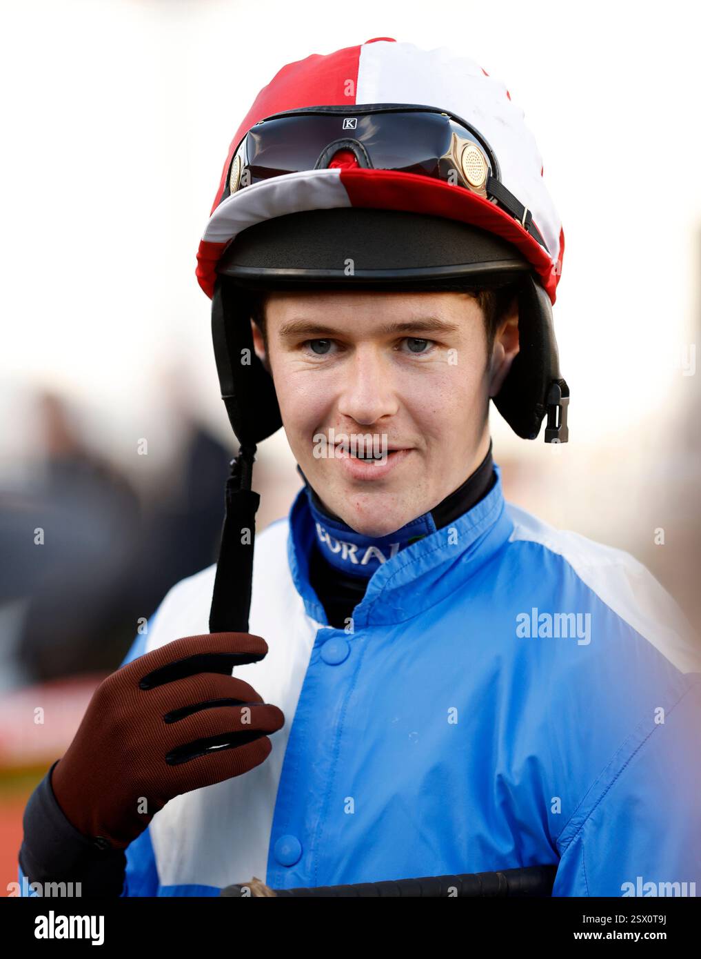 Jockey Brendan Powell at Kempton Park Racecourse, Sunbury-on-Thames ...