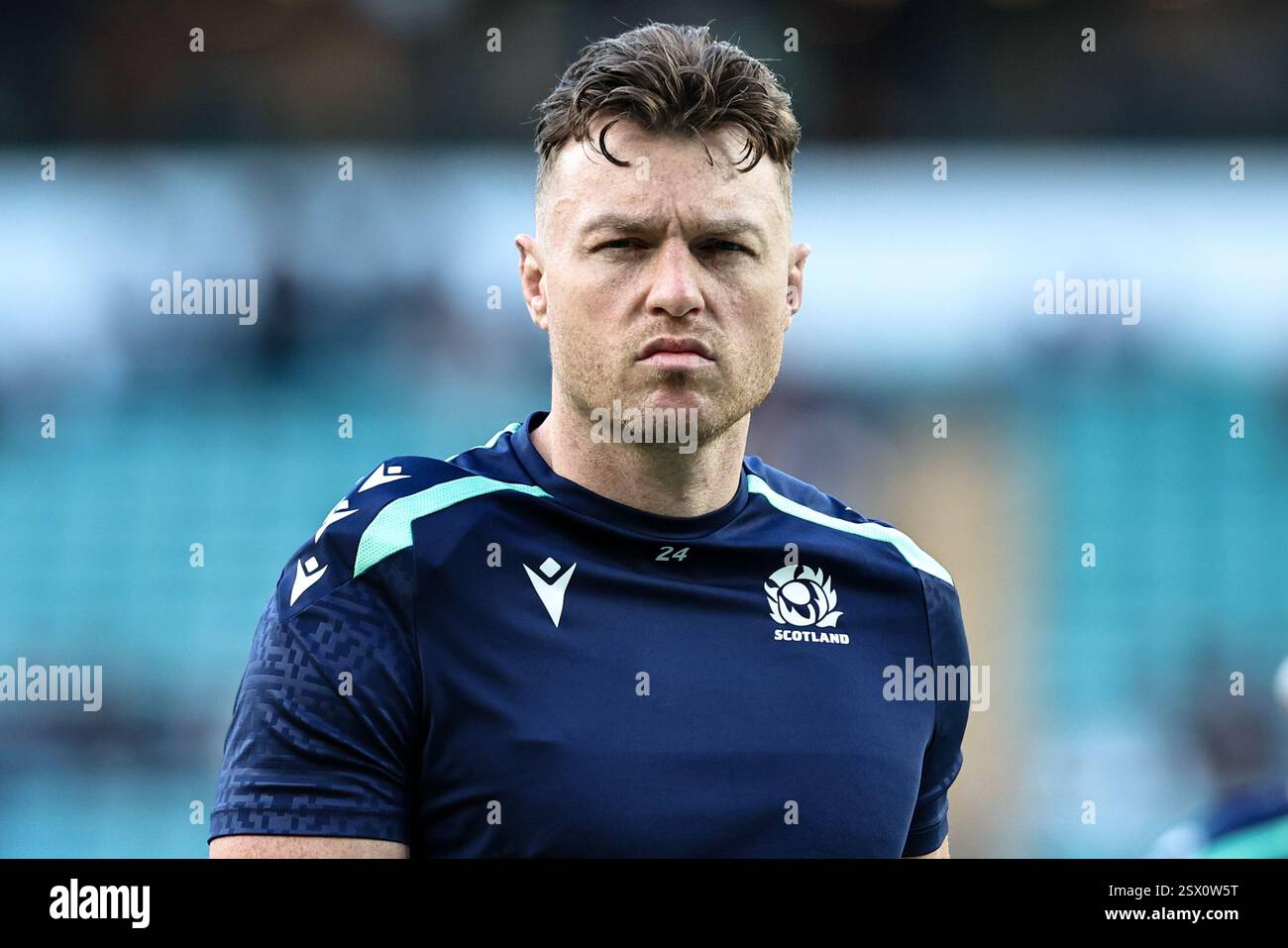 Jack Dempsey of Scotland in the pre-game warm up during the 2025 ...