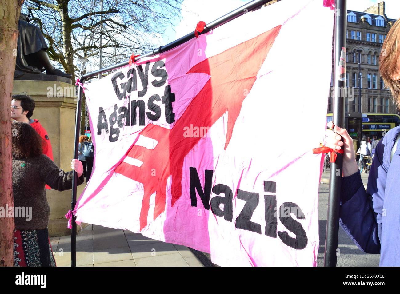 Manchester, UK, 22nd February, 2025. An anti-far right and anti racist ...