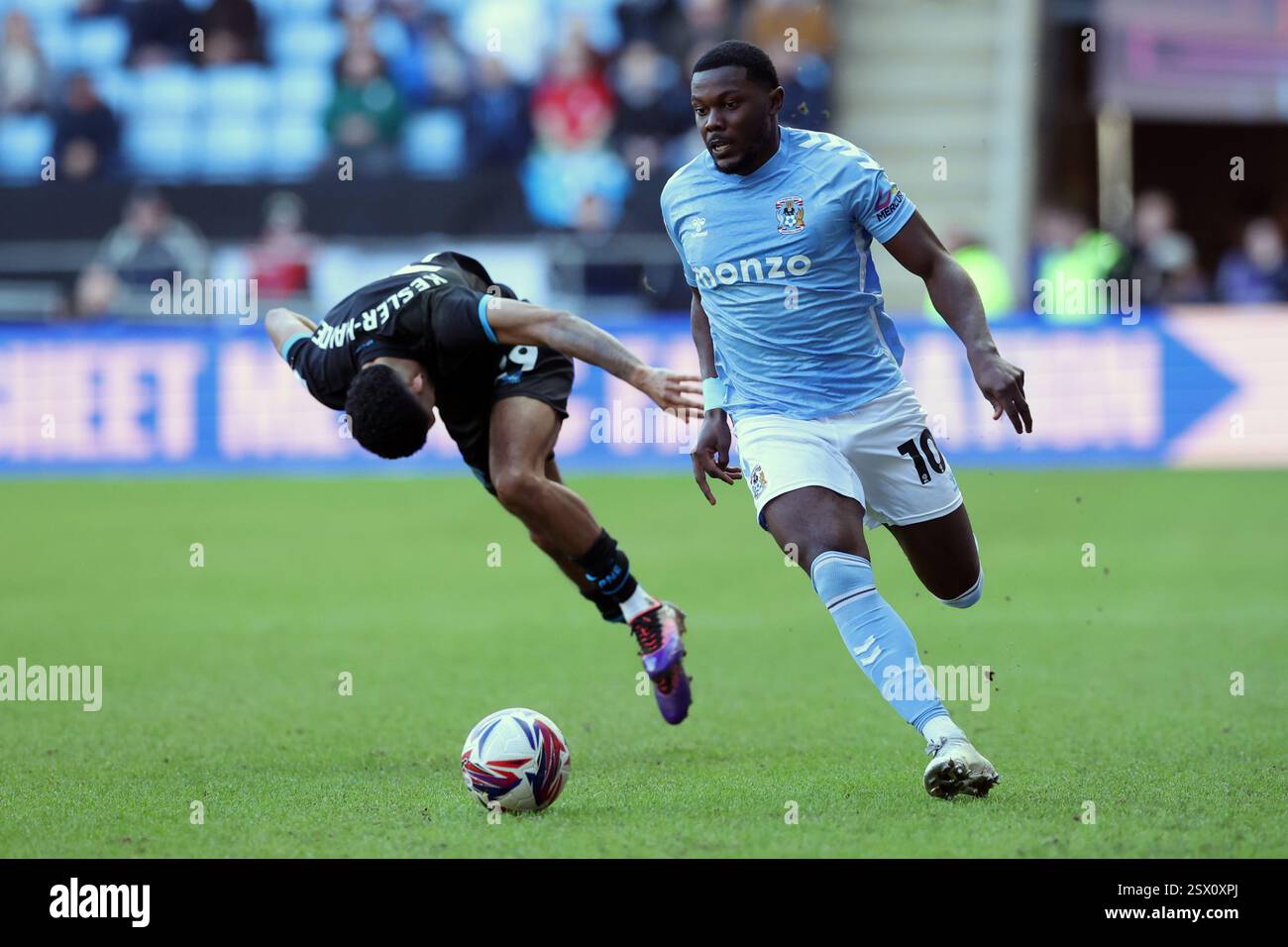 Coventry City's Ephron Mason-Clark (right) and Preston North End's ...