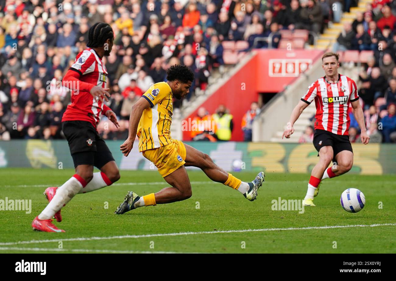 Brighton and Hove Albion's Georginio Rutter scores their side's second ...