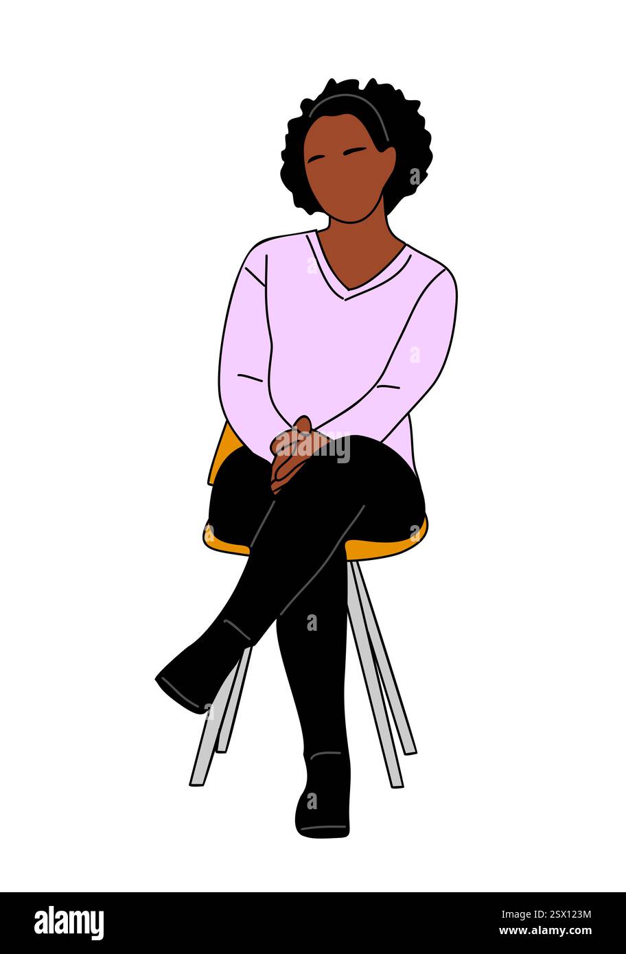 Portrait young black lady Stock Vector Images - Alamy