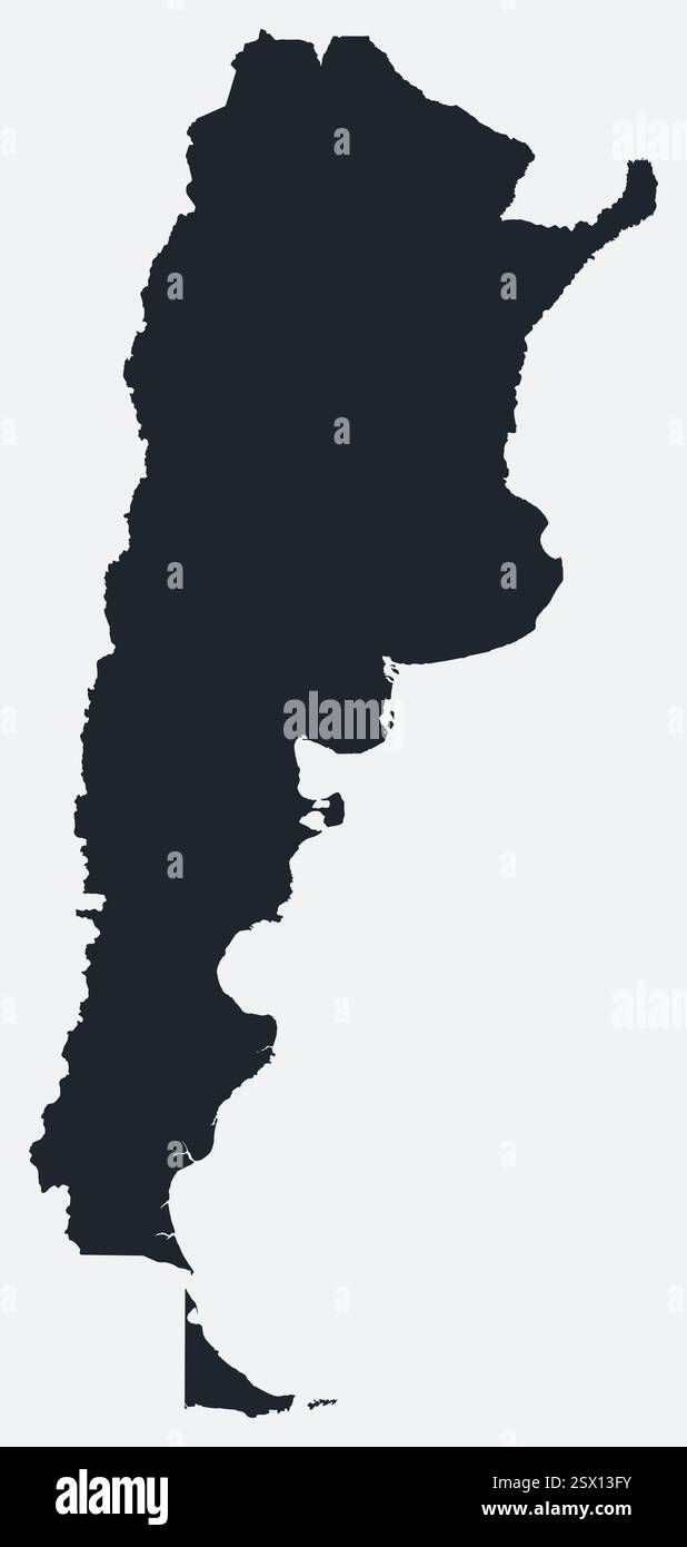 Argentina map. Just a simple border map. Shape of the country. Flat ...