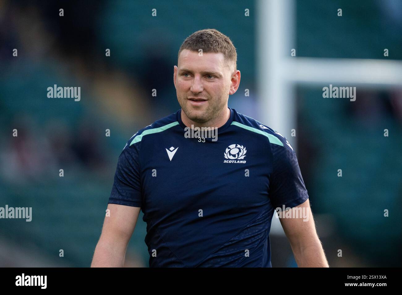 London, England. 22nd February, 2025. Scotland's Fin Russell before ...