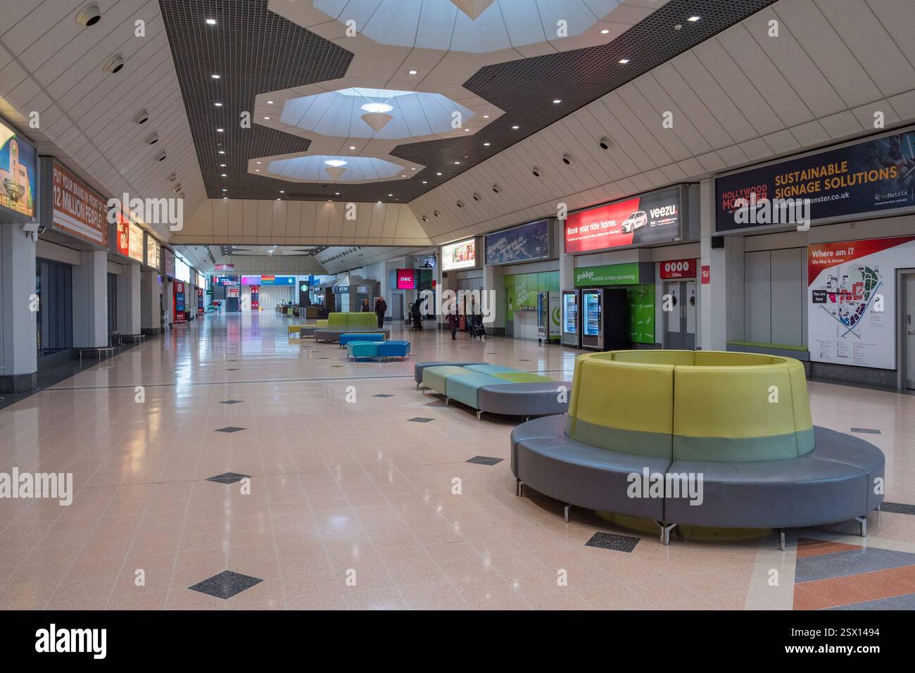 General view of a concourse inside the NEC Birmingham exhibition centre ...