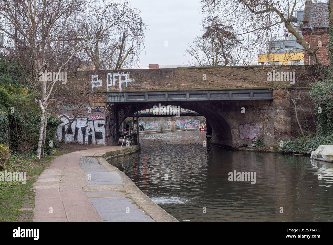 General view of the Regents Park road bridge over the Regents Canal ...