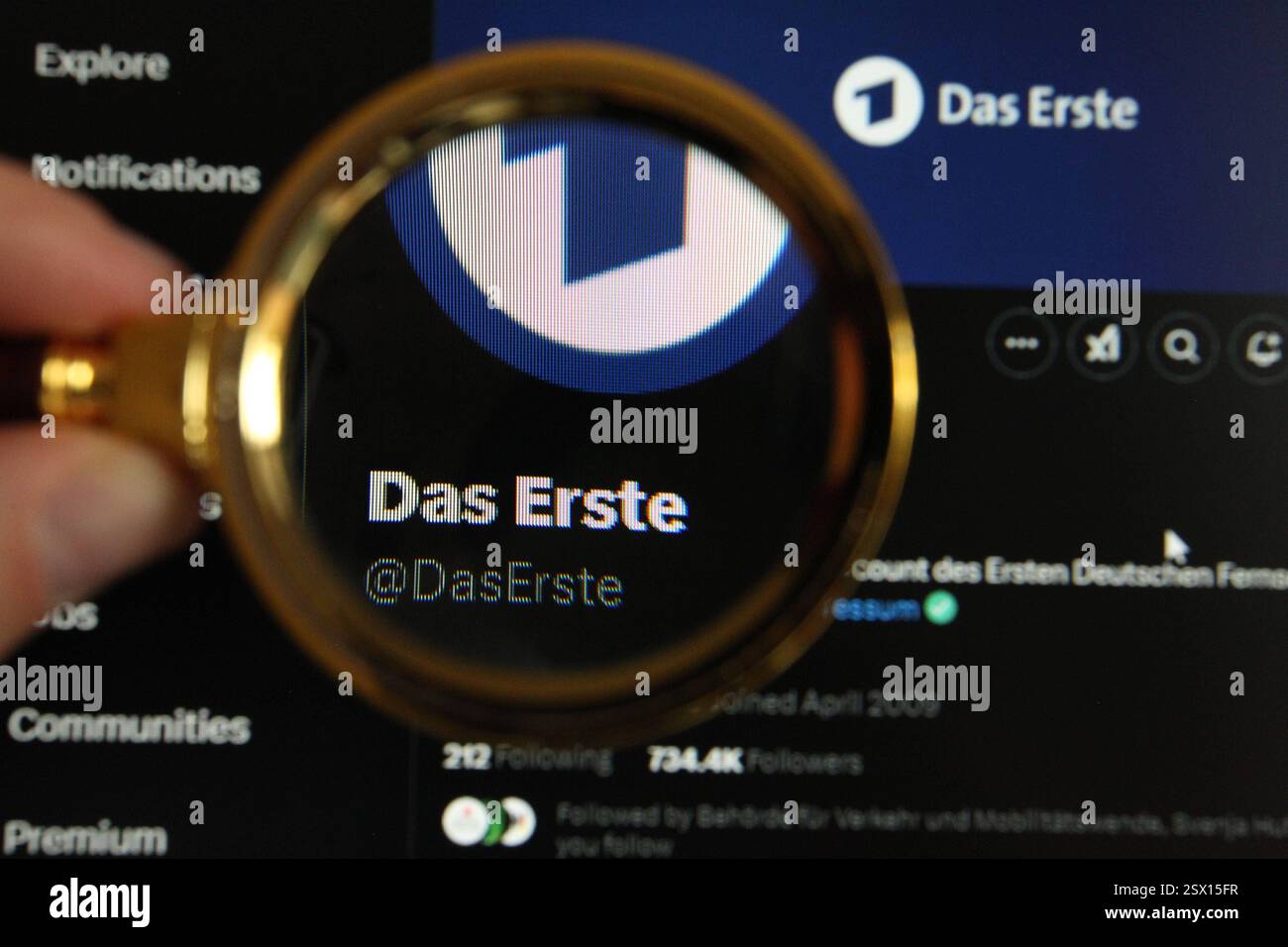 Auf einem Laptop wurde der X-Account von Das Erste aufgerufen ...