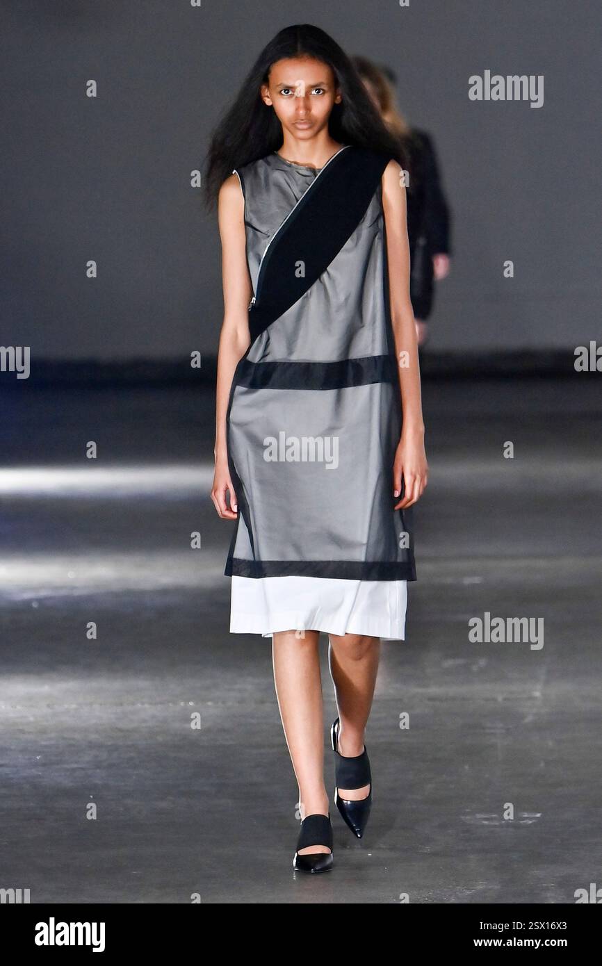 A model is seen on the runway during the Fashion East Olly Shinder ...