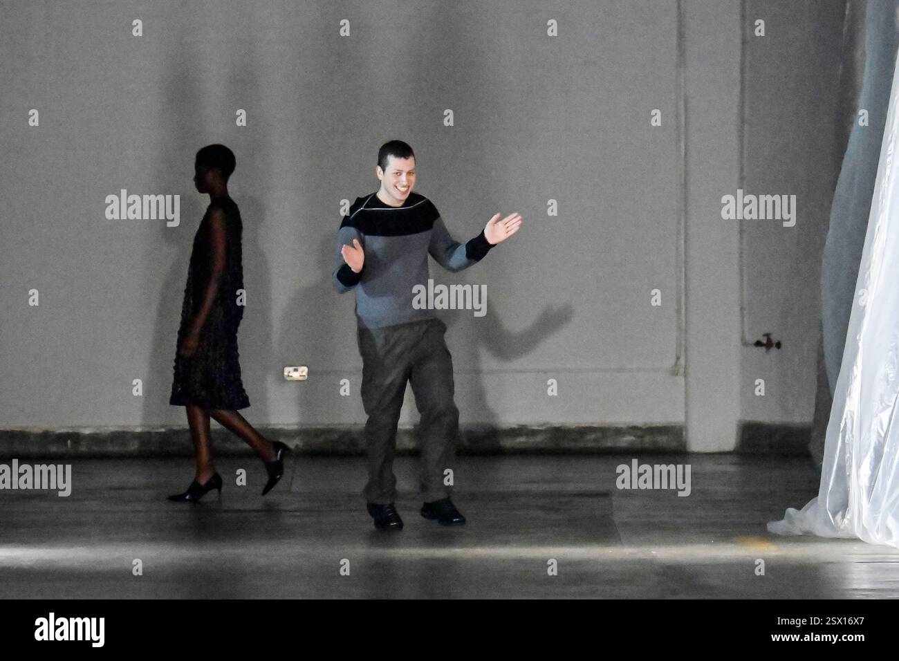A model is seen on the runway during the Fashion East Olly Shinder ...