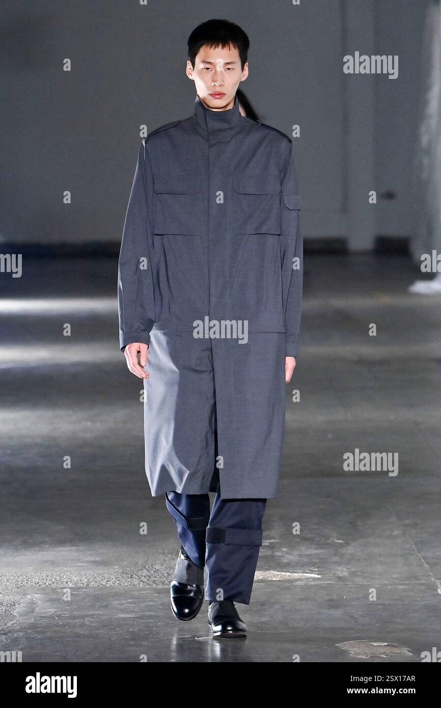 A model is seen on the runway during the Fashion East Olly Shinder ...