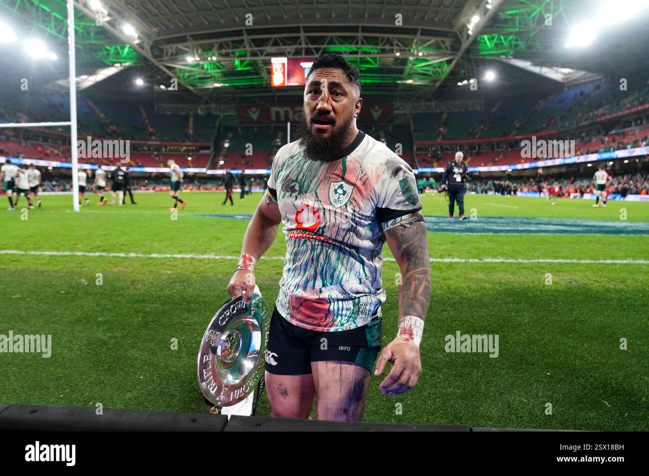 Ireland's Bundee Aki with the Triple Crown following the Guinness Men's ...