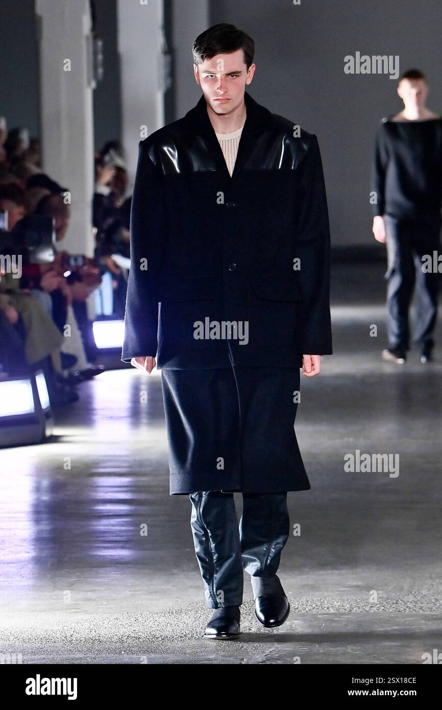 A model is seen on the runway during the Fashion East Olly Shinder ...