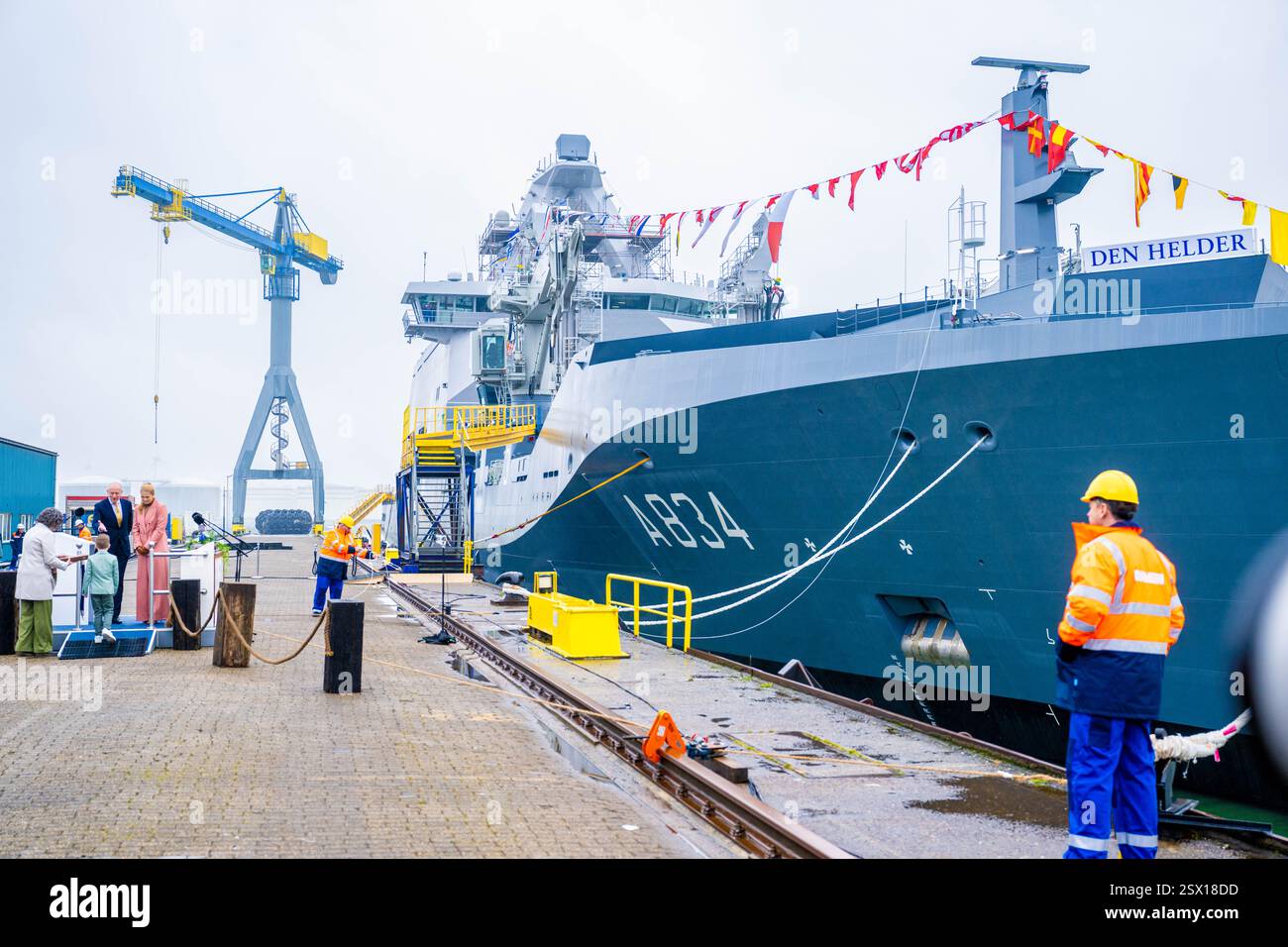 Princess Amalia at the christening of the Combat Support Ship Den ...