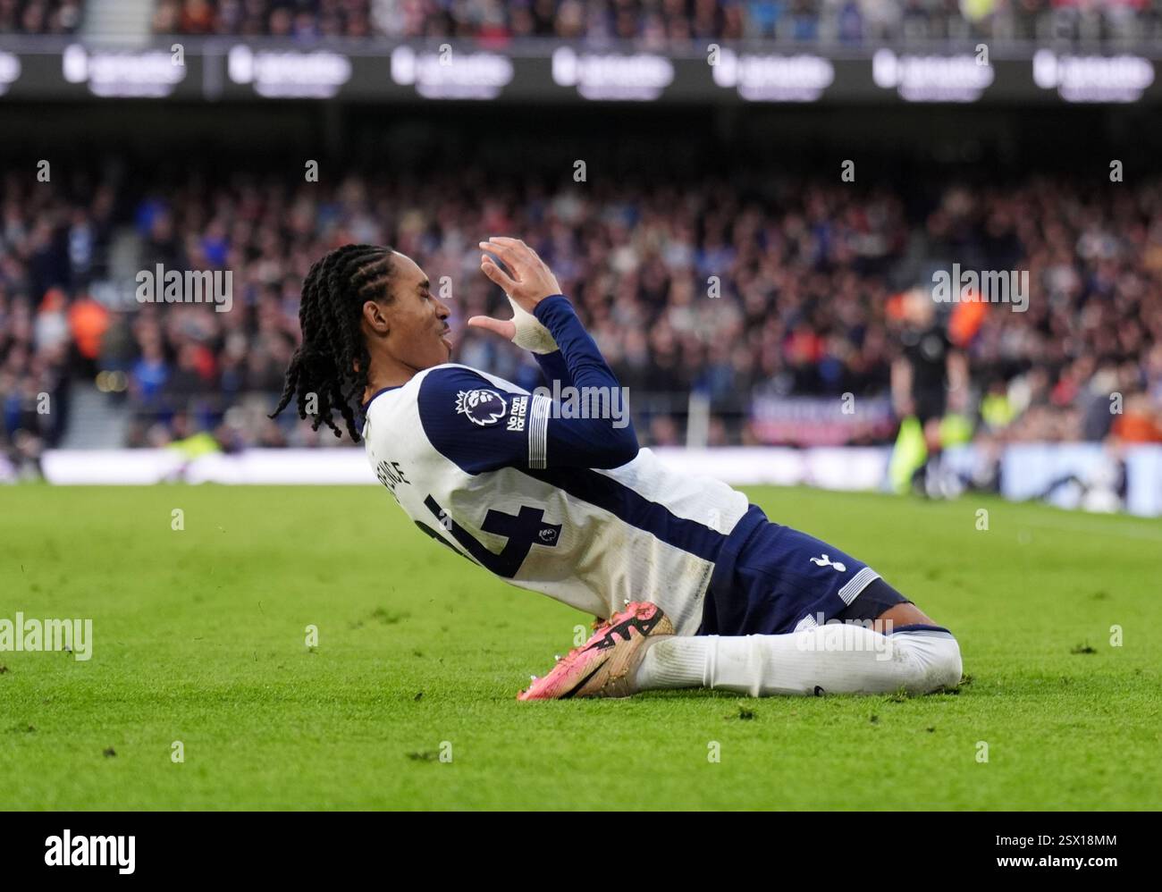 Tottenham Hotspur's Djed Spence celebrates scoring their side's third ...