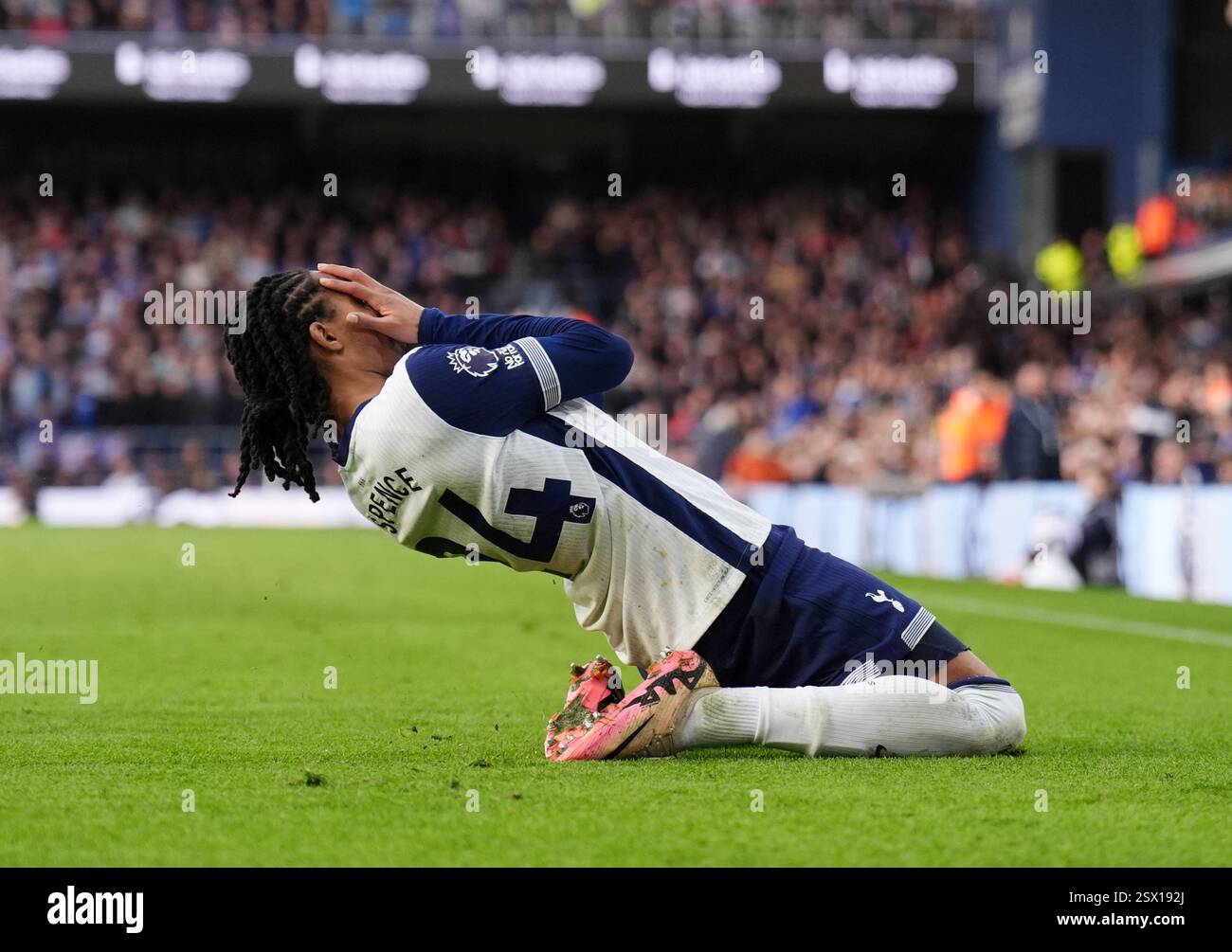 Tottenham Hotspur s Djed Spence Celebrates Scoring Their Side s Third Tottenham Hotspur s Djed Spence Celebrates Scoring Their Side s Third