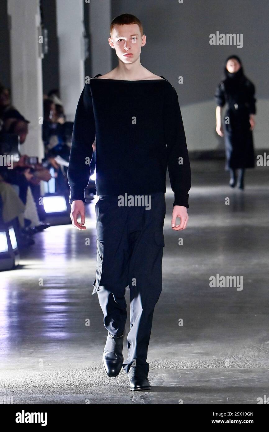 A model is seen on the runway during the Fashion East Olly Shinder ...