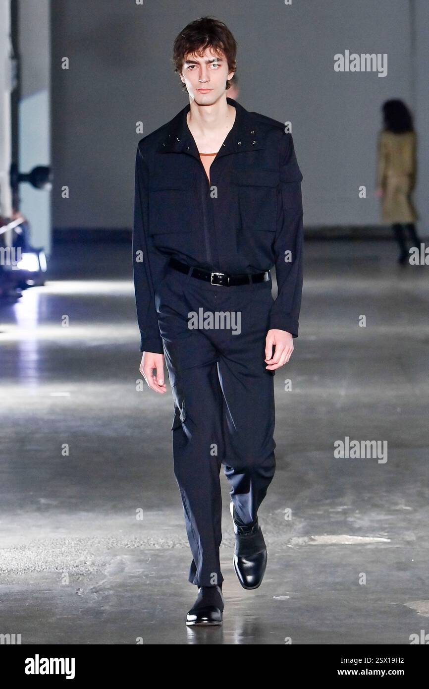 A model is seen on the runway during the Fashion East Olly Shinder ...